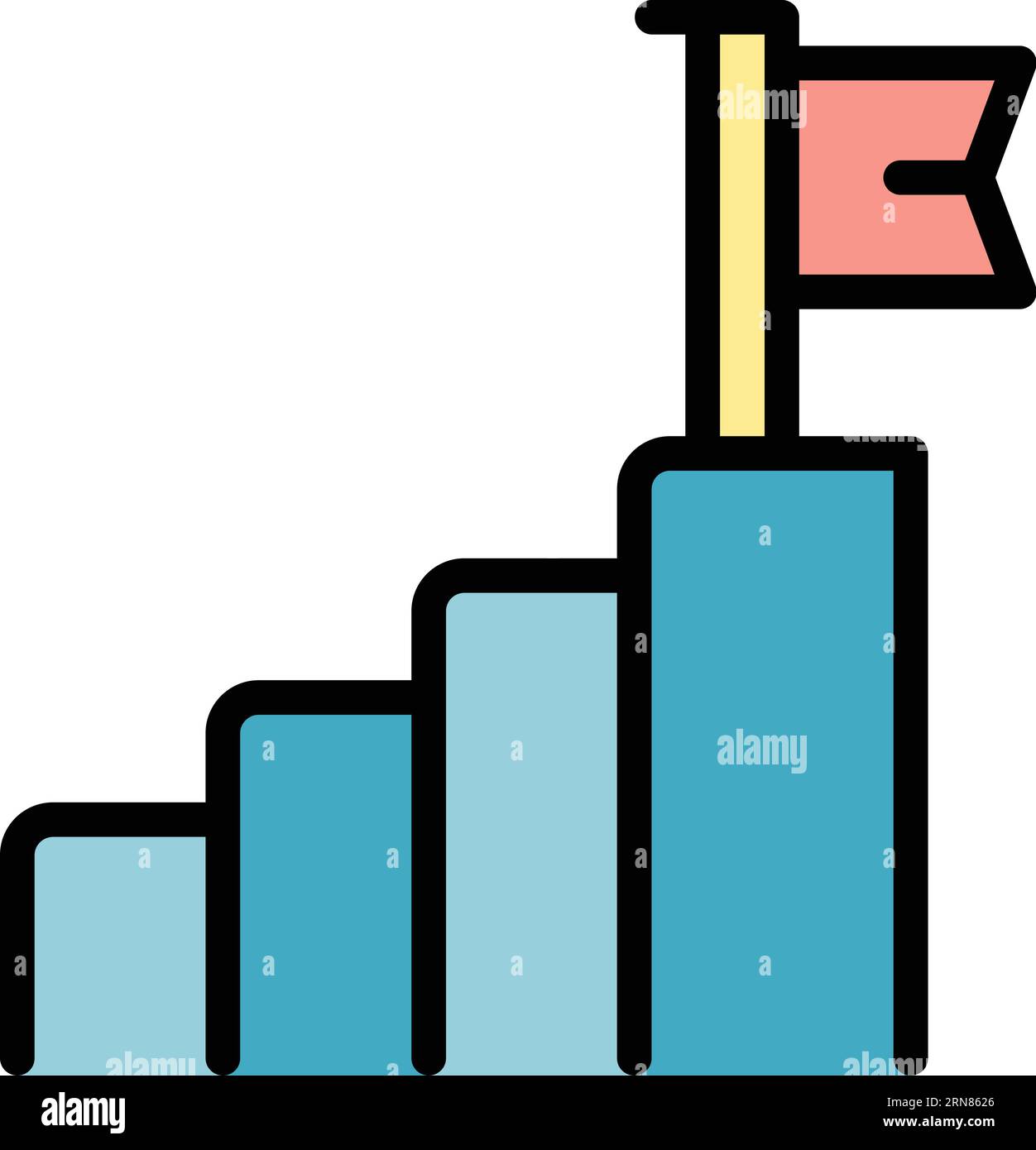 Icona Business Stairs per delineare il vettore. Vantaggio di squadra ...