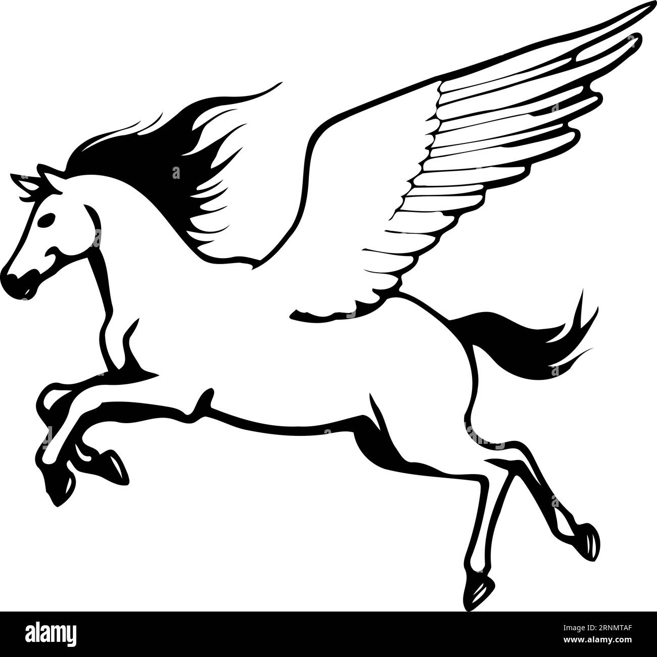 Il cavallo alato della mitologia greca Immagini Vettoriali Stock - Alamy