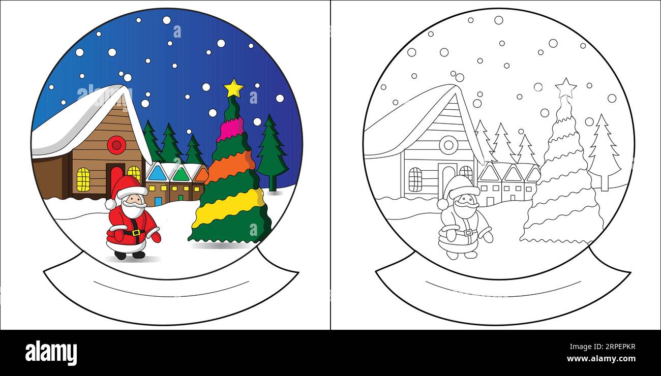 Disegno natale da colorare Immagini Vettoriali Stock - Alamy