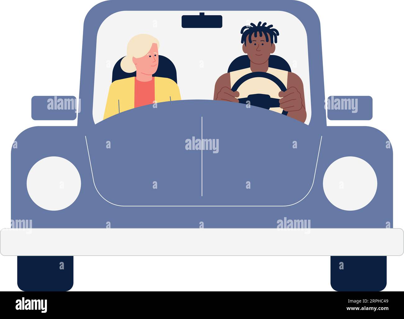 Persona che guida una vecchia macchina Immagini Vettoriali Stock - Alamy