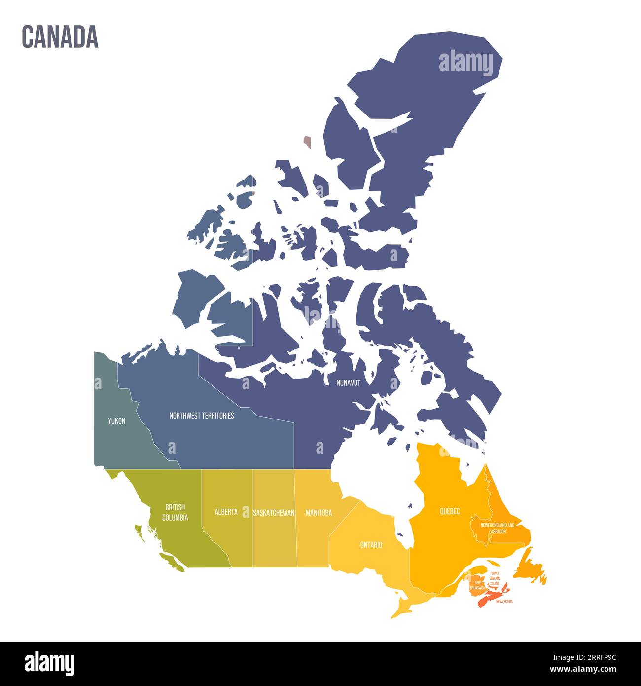 Mapa político de canadá con nombre immagini e fotografie stock ad alta ...