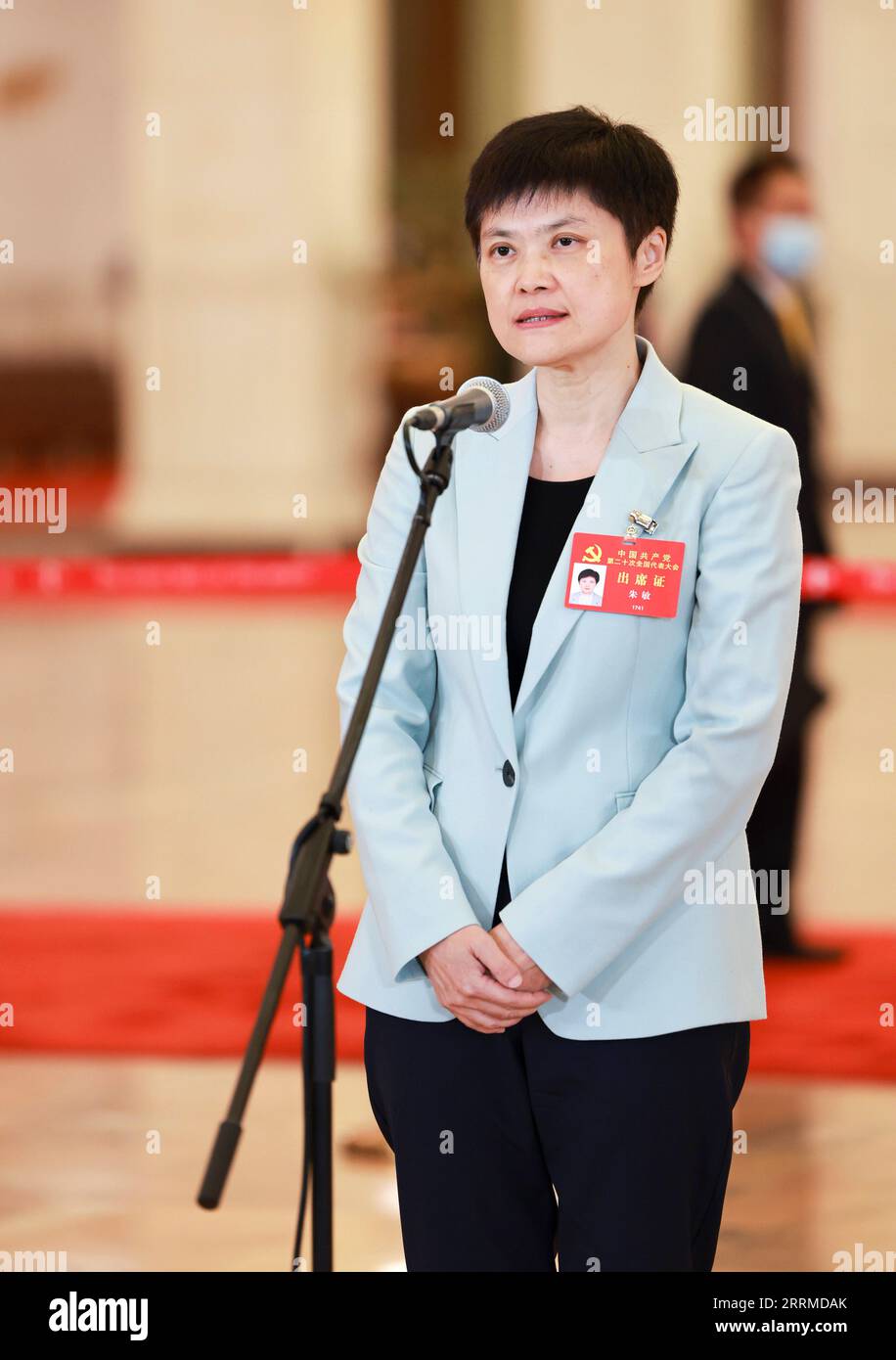221022 -- PECHINO, 22 ottobre 2022 -- Zhu min, un delegato al 20 ...