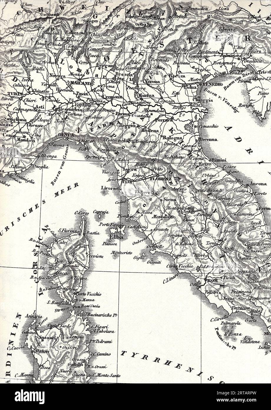 Mappa nord italia fisica immagini e fotografie stock ad alta ...