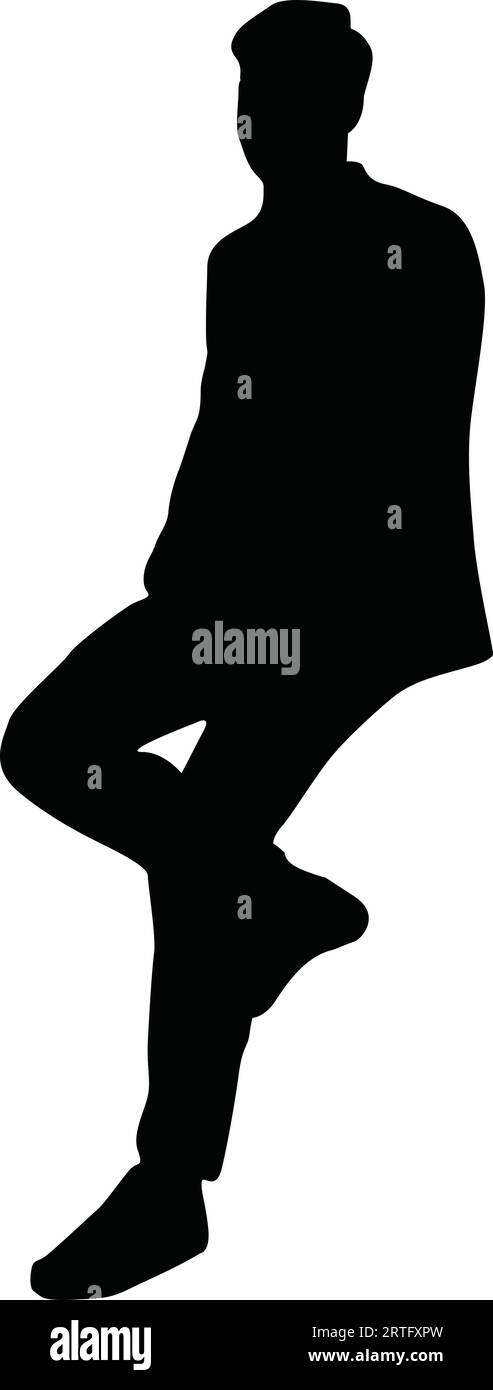 Uomo seduto sagoma Immagini Vettoriali Stock - Alamy