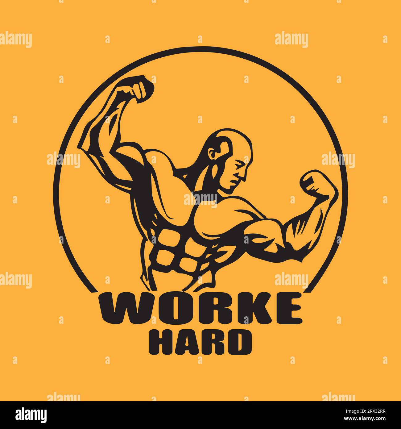 Gym vector logo bodybuilder bodybuilding Immagini Vettoriali Stock - Alamy