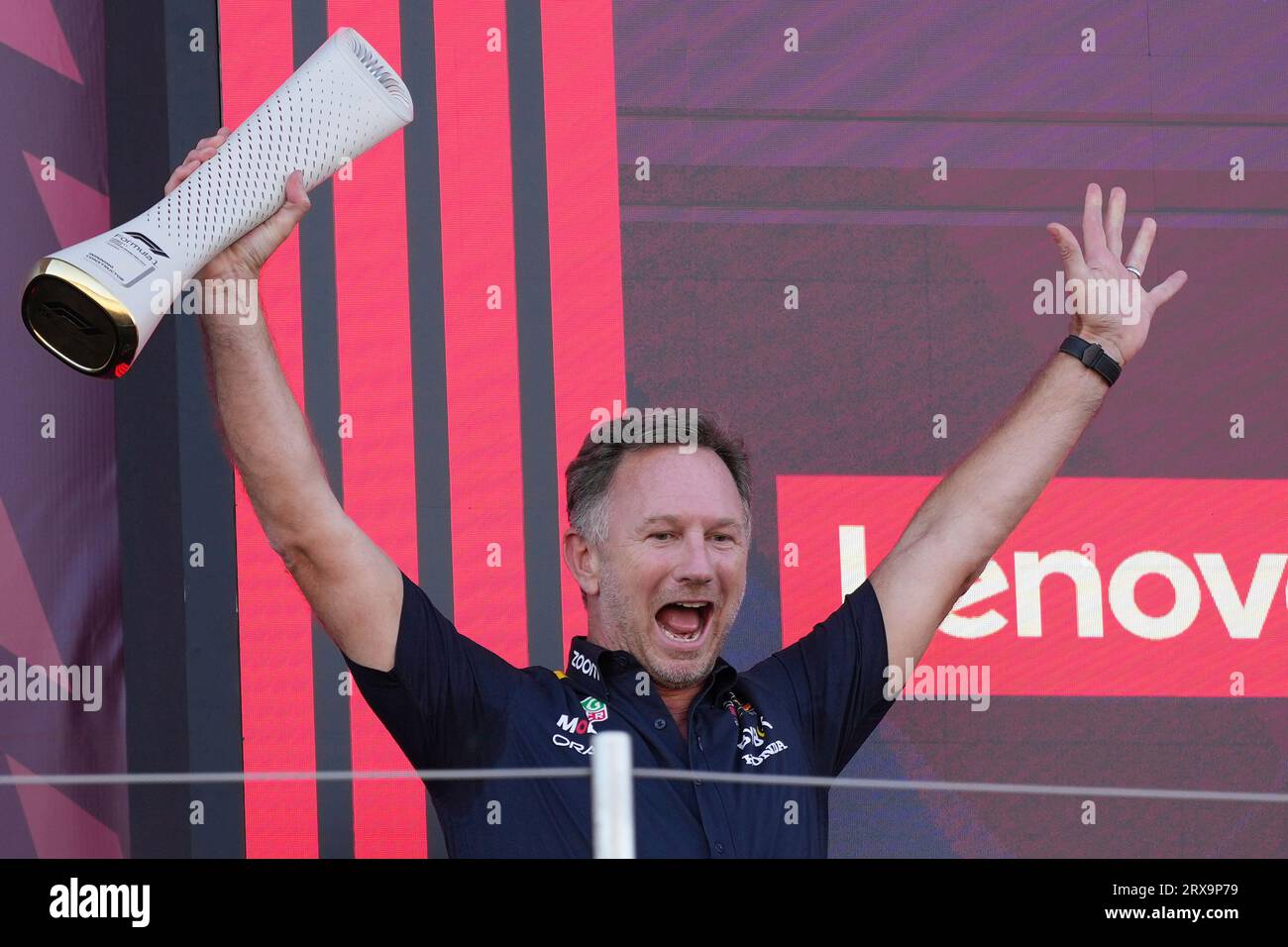 Red Bull principal Christian Horner celebrates constructors title after ...
