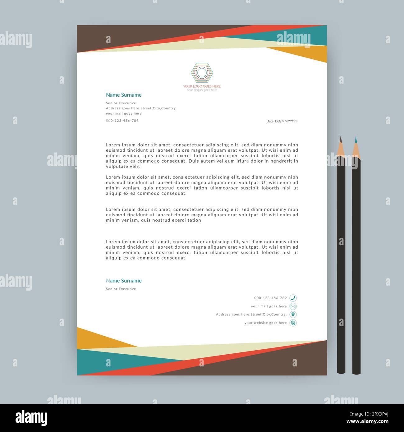 Carta intestata aziendale dal design semplice. Carta intestata creativa ...