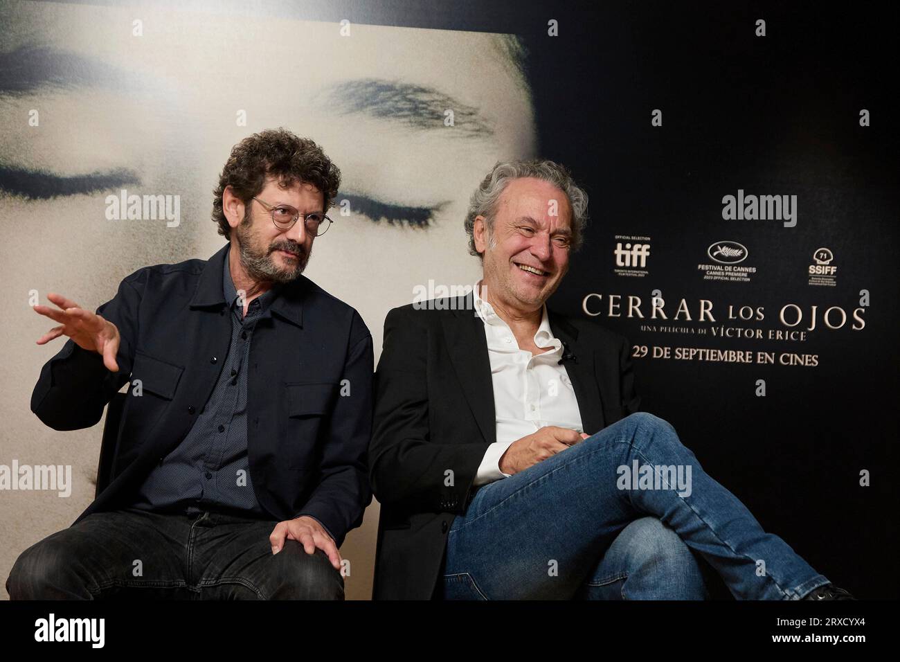 Film director Víctor Erice (l) and actor José Coronado (r) during an ...