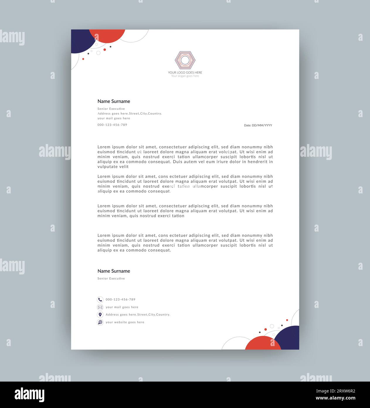 Formato carta intestata immagini e fotografie stock ad alta risoluzione ...