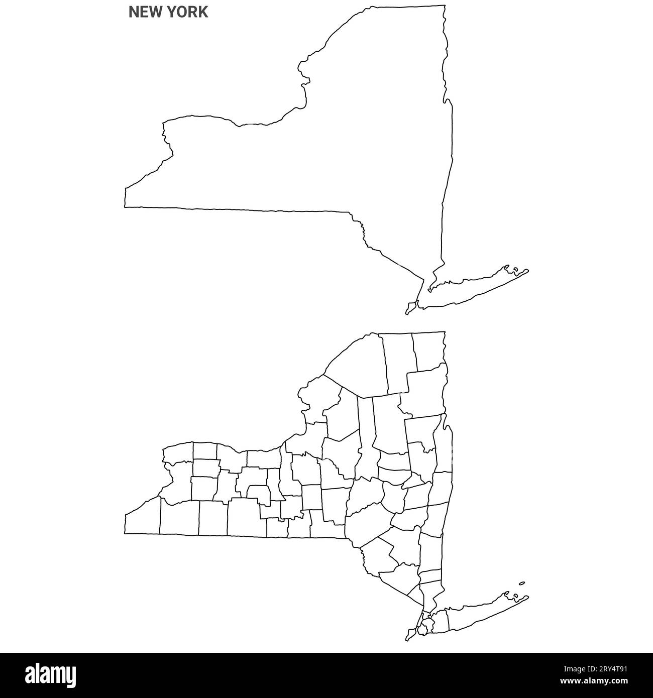 Due linee guida di New york. Mappa dello stato di New York, USA. Mappe ... Due linee guida di New york. Mappa dello stato di New York, USA. Mappe ...