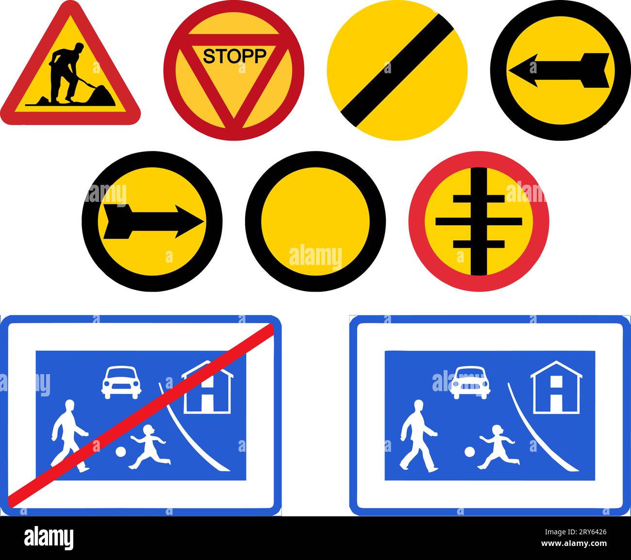 Segnaletica per lavori su strada Immagini Vettoriali Stock - Alamy