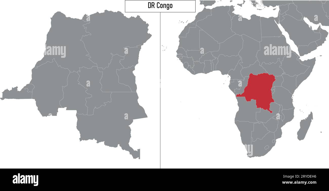 mappa della Repubblica Democratica del Congo e posizione sulla mappa ...