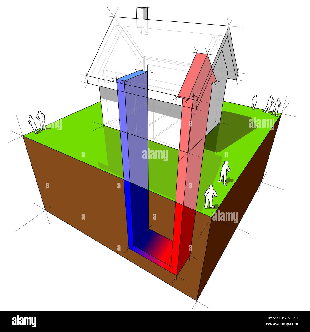 Diagramma della pompa di calore geotermica immagini e fotografie stock ...
