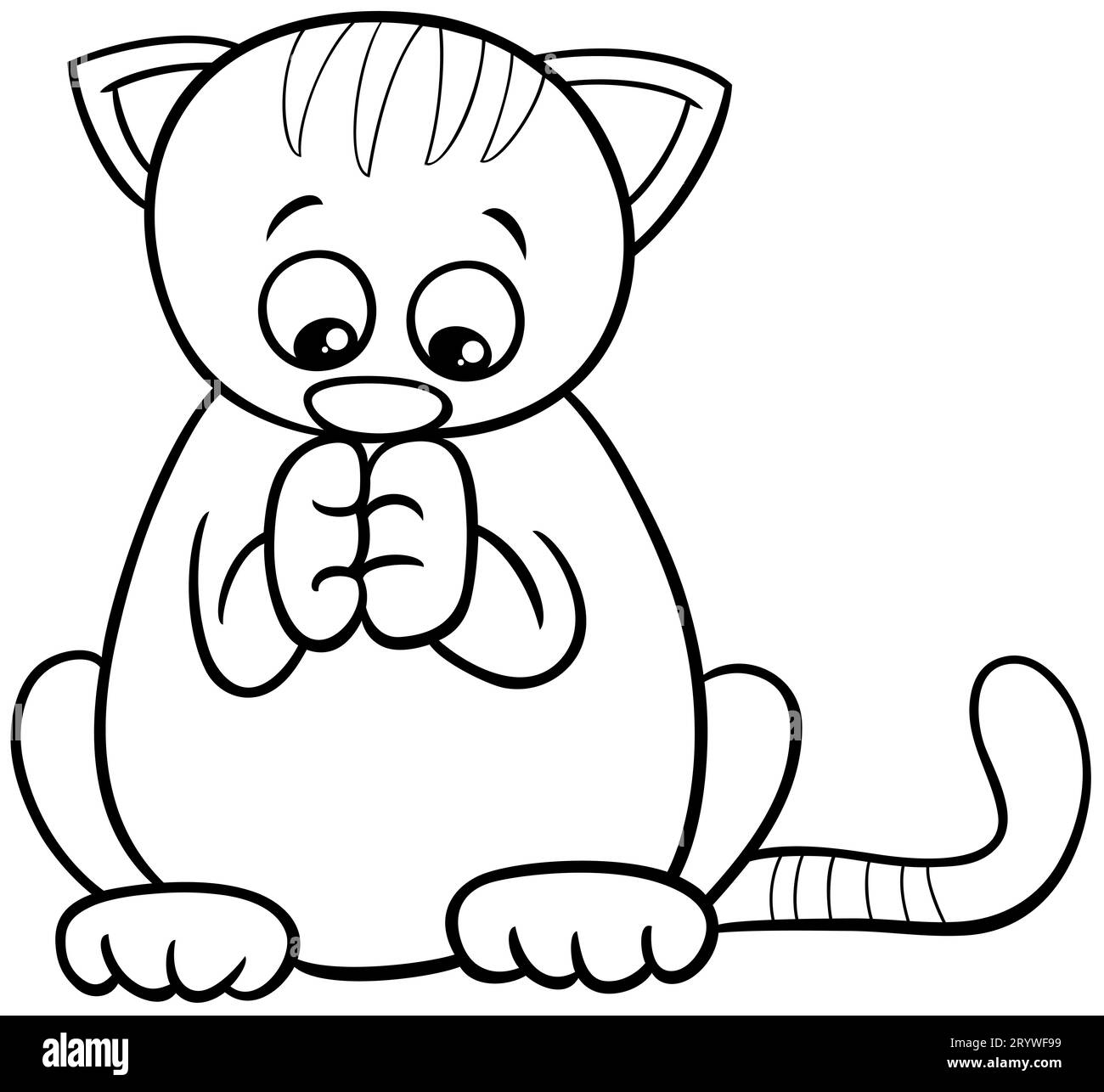 Cartoon illustration tabby cat coloring immagini e fotografie stock ad ...