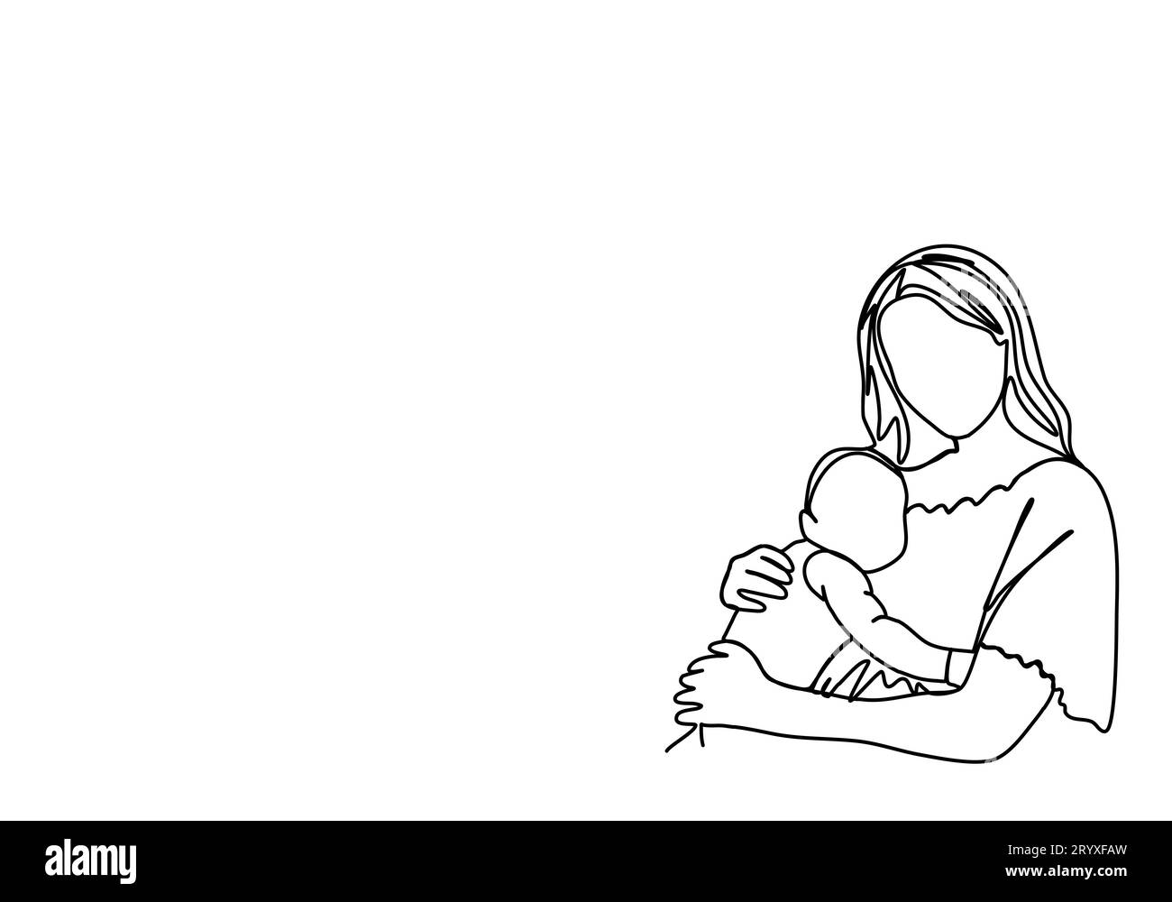 Donna disegno con bambino in braccio Immagini Vettoriali Stock - Alamy