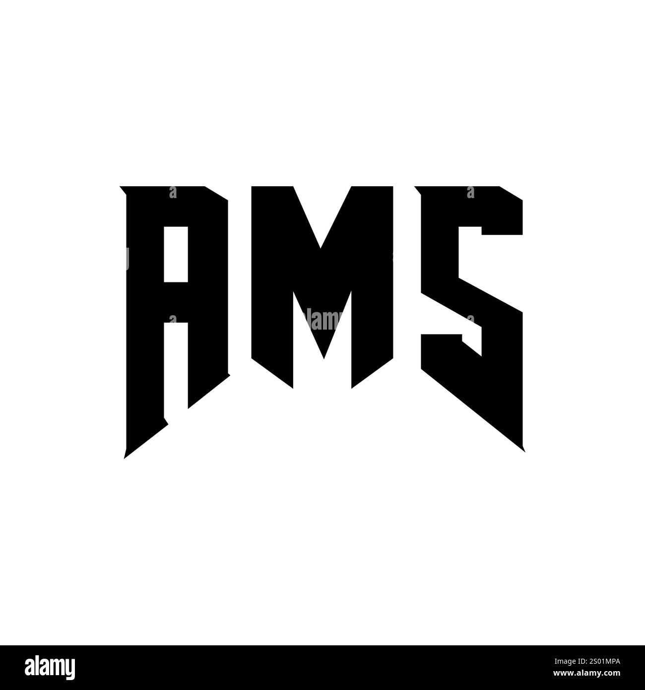 Design con logo lettera AMS per l'azienda tecnologica. Combinazione di ...