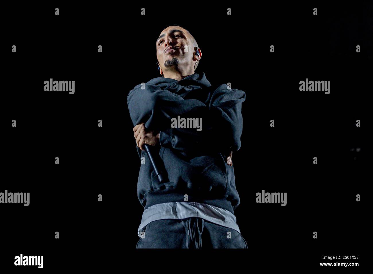 The singer and rapper, Morad, during his concert at the WiZink Center ...