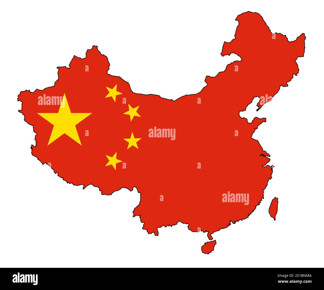 Mappa della bandiera della cina Immagini senza sfondo e Foto Stock ...