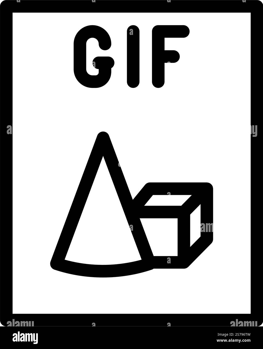 formato file gif icona della linea del documento vettoriale. segno del ...