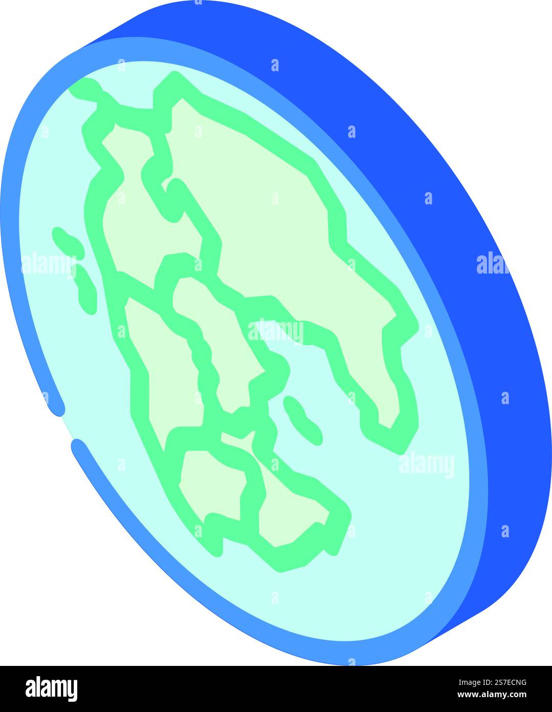 vettore di icone isometriche della mappa del continente terrestre di ...