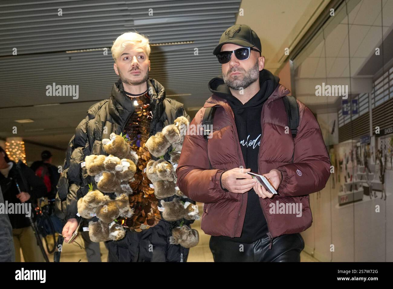 RTL Dschungelcamp - Francoforte 2025. Sam Dylan beim Abflug ins RTL ...