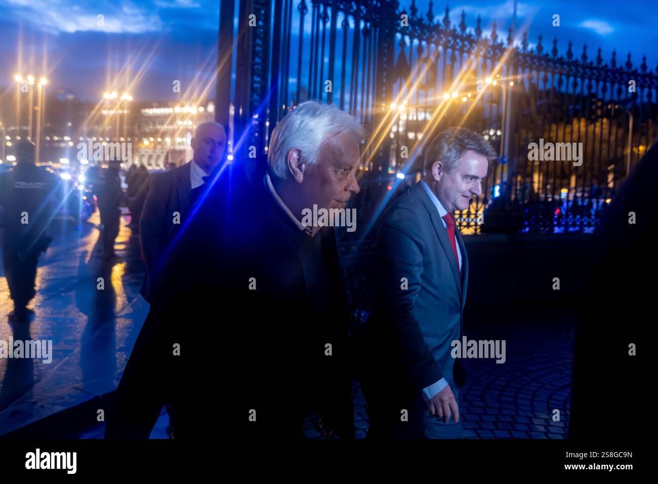 Former Prime Minister Felipe Gonzalez arriving for a talk with the ...
