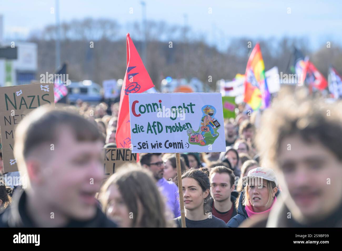 GER, Halle an der Saale, Messe, Gegen - Demo zu Veranstaltung der AFD ...