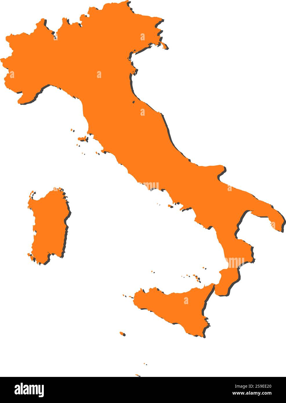 Italia 3d mappa con confini di regioni immagini e fotografie stock ad ...
