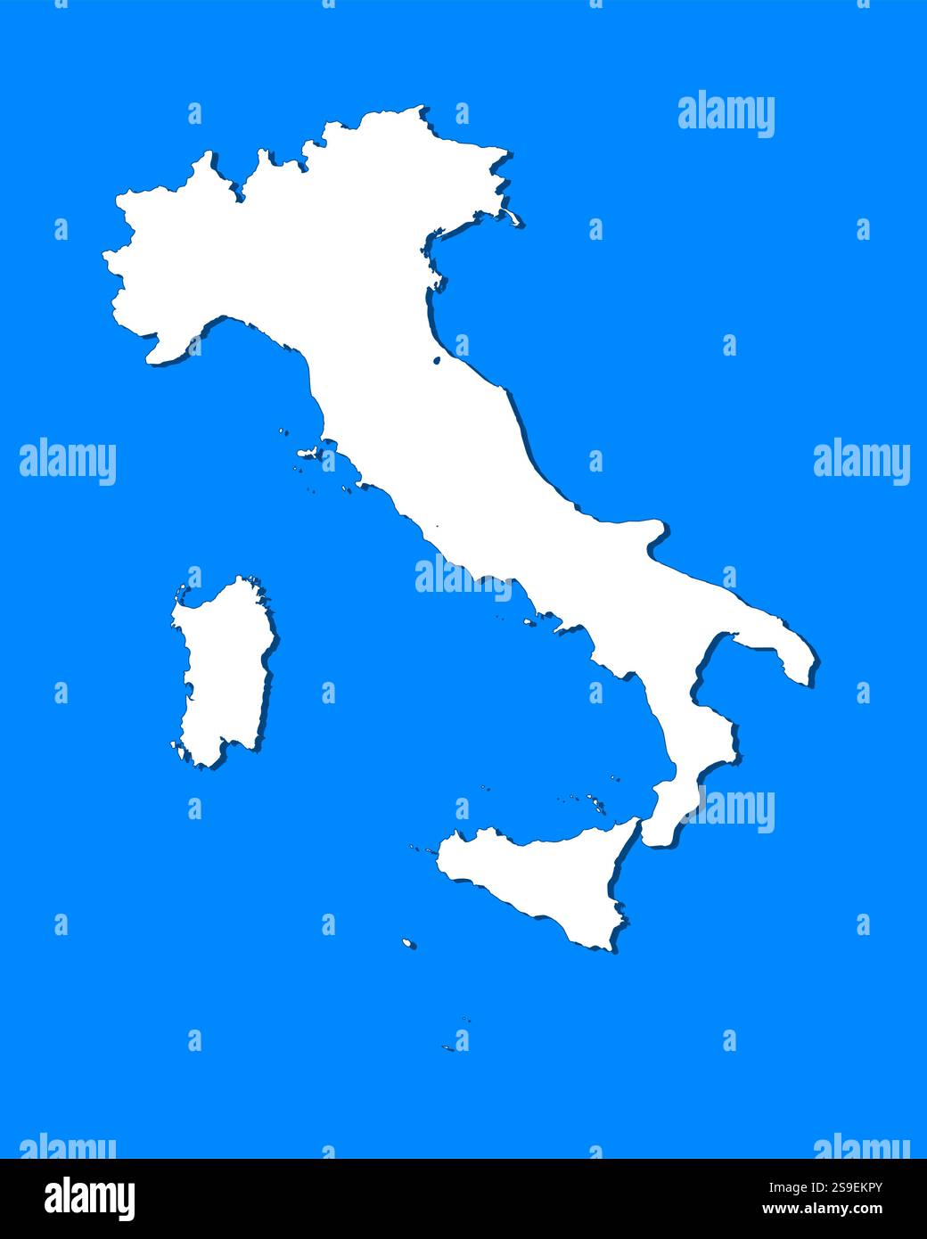 Italia 3d mappa con confini di regioni immagini e fotografie stock ad ...