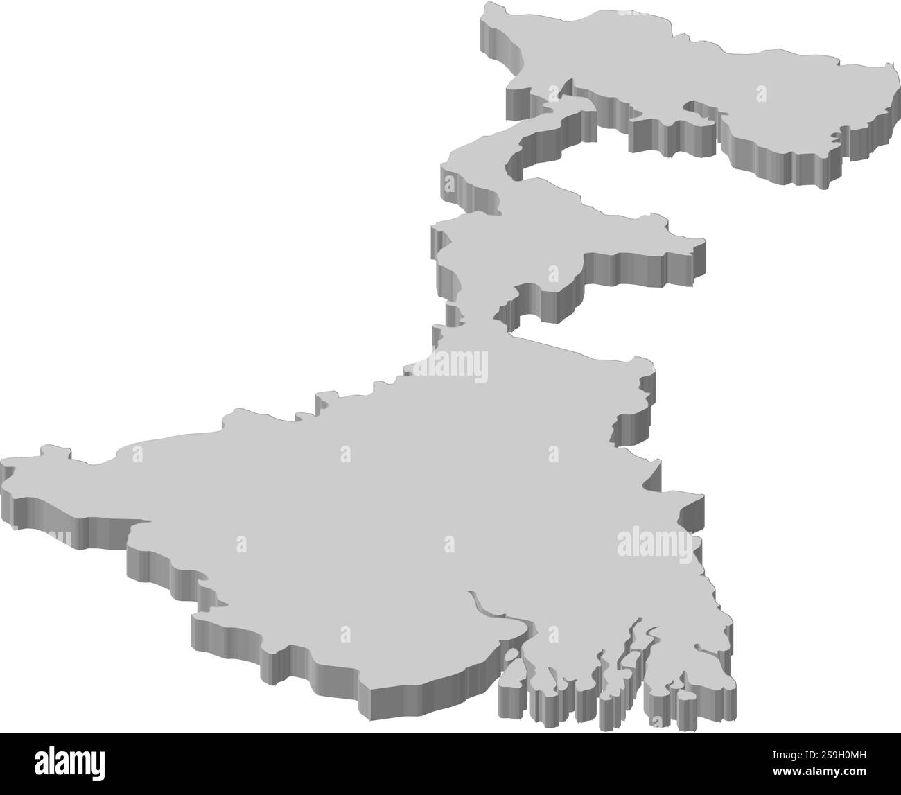 Mappa del bengala occidentale Immagini Vettoriali Stock - Alamy
