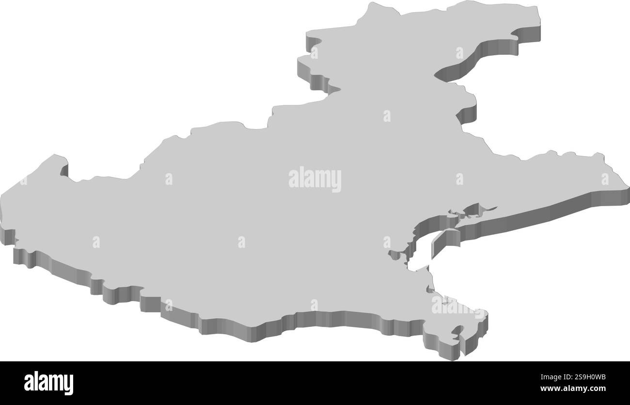 Italia 3d mappa con confini di regioni immagini e fotografie stock ad ...