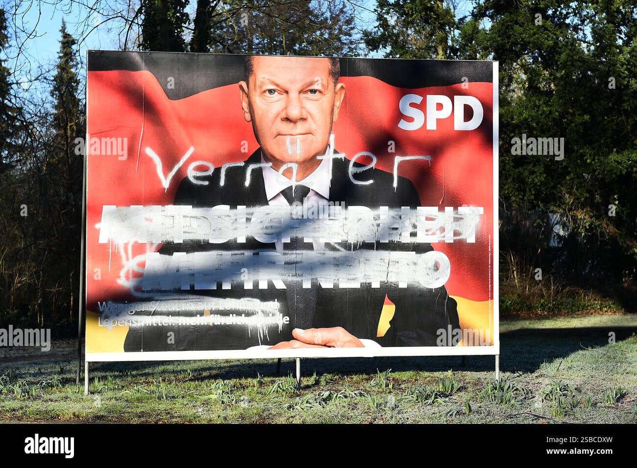 Wahlplakate - Bundestagswahl 2025 am 02.02.2025 in Oberhausen Wahlplakat der Partei SPD ...