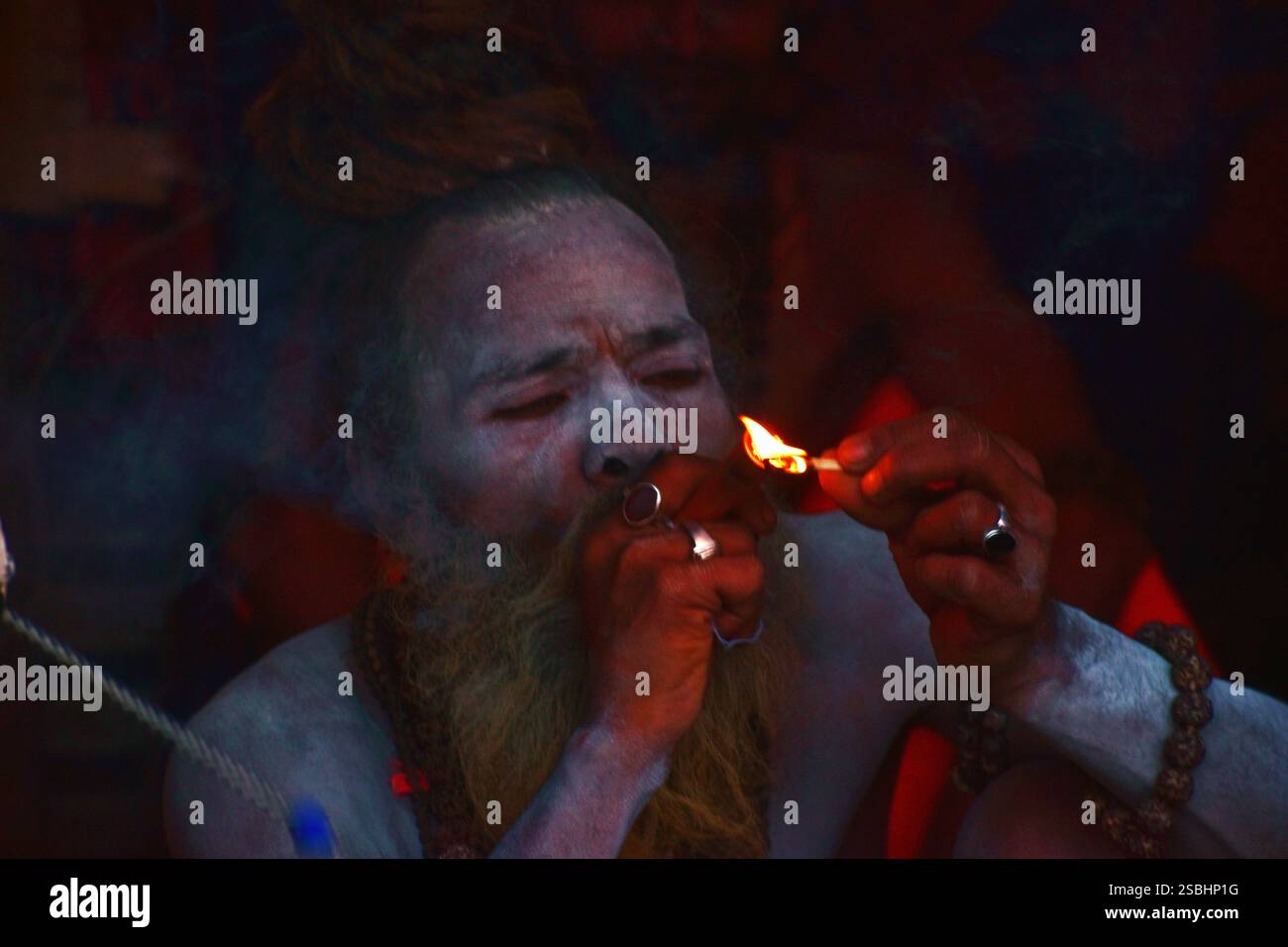 Prayagraj, Uttar Pradesh, India. 28 gennaio 2025. Devoti da tutto il ...