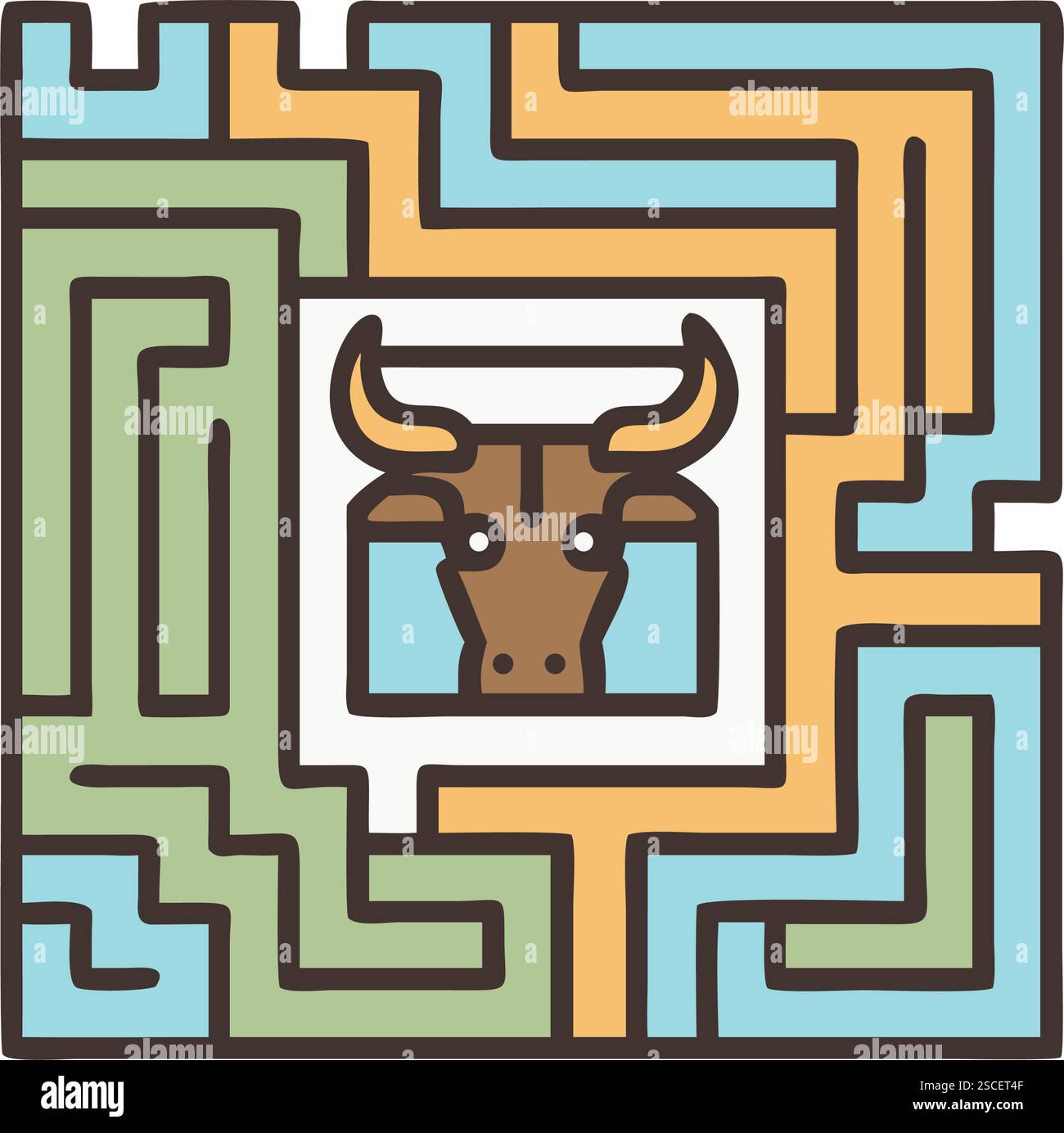 Labirinto del minotauro Immagini Vettoriali Stock - Alamy