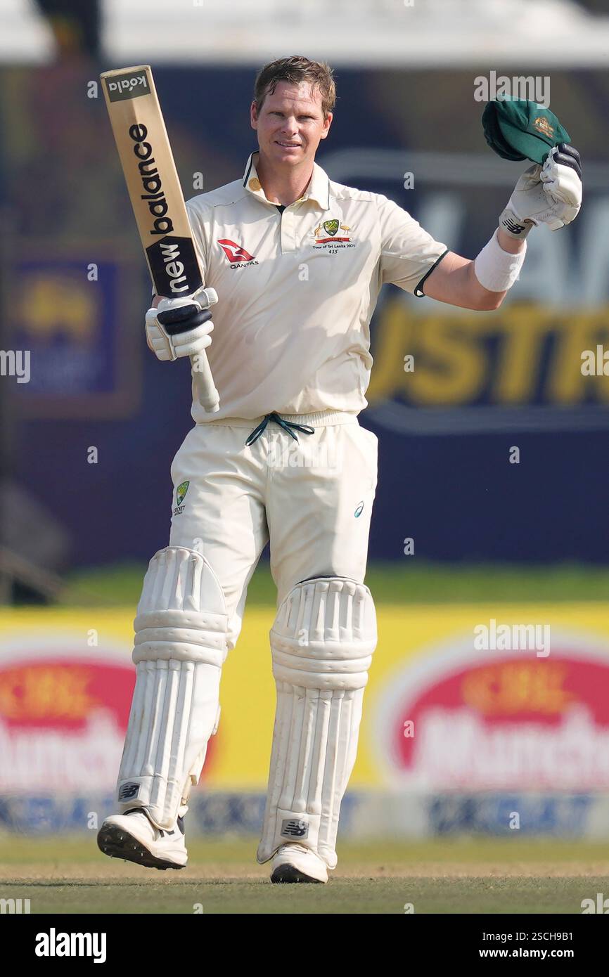 Australia's Steven Smith celebrates his century during day two of the ...