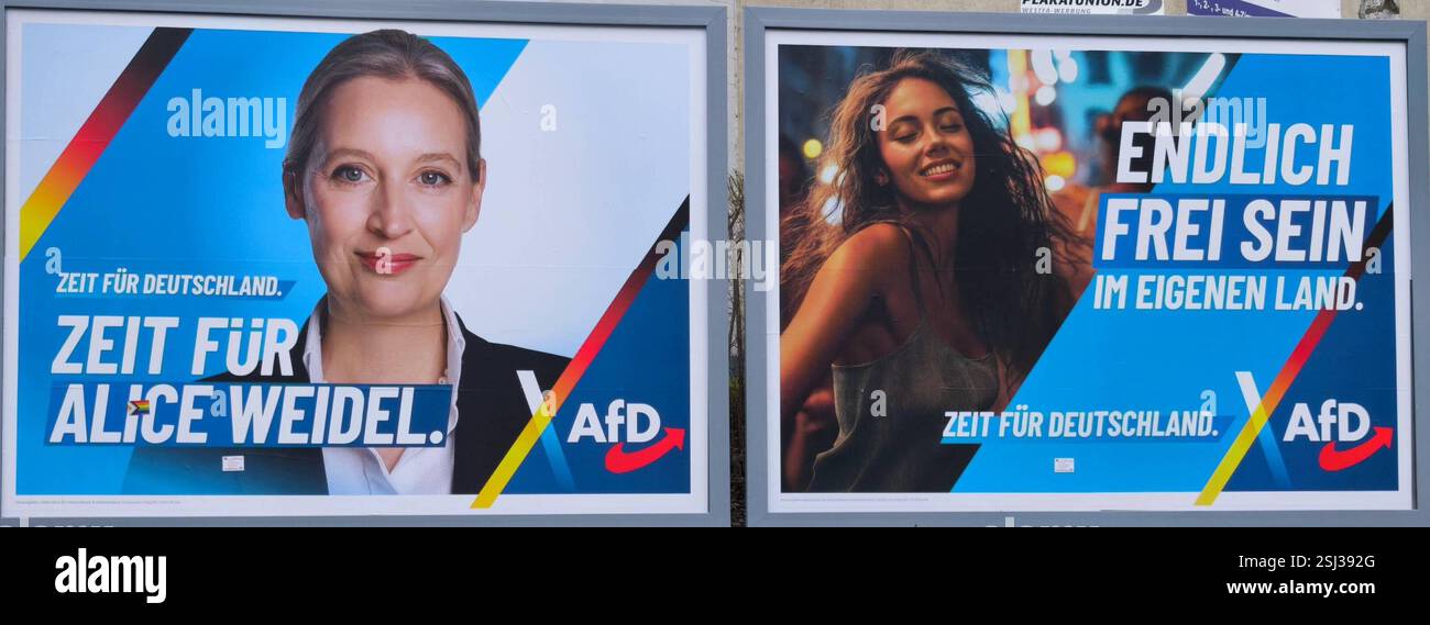 11.02.2025 xkhx Kassel Bundtestagswahl 2025 Doppel-Großplakat der AFD ...