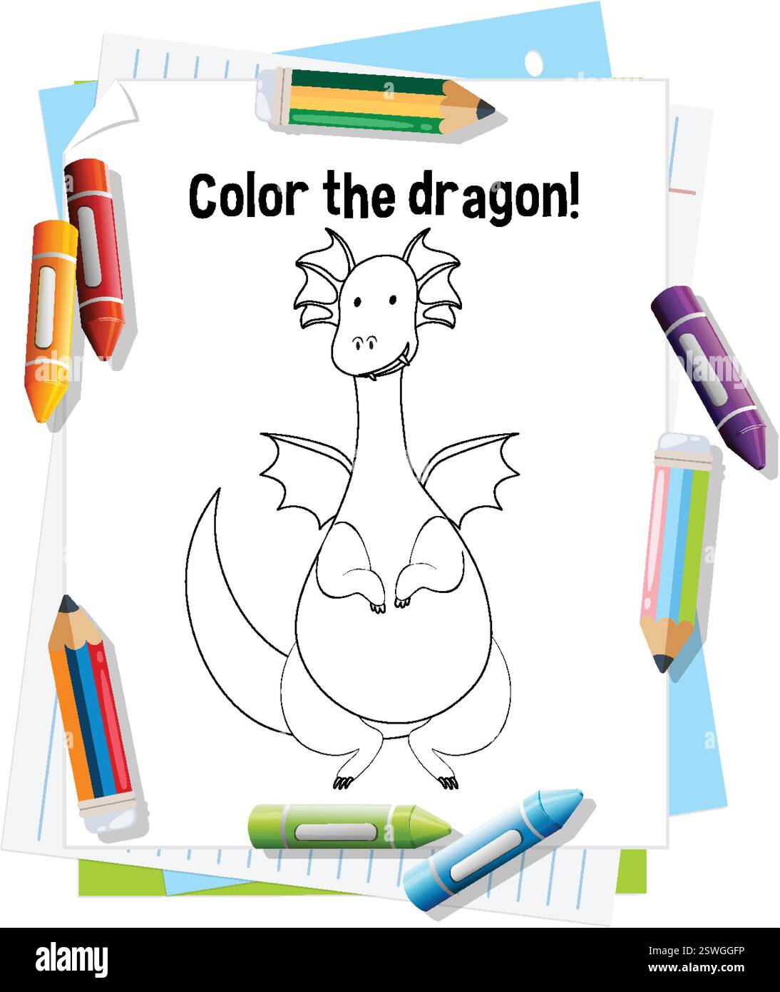 Disegno drago da colorare immagini e fotografie stock ad alta ...