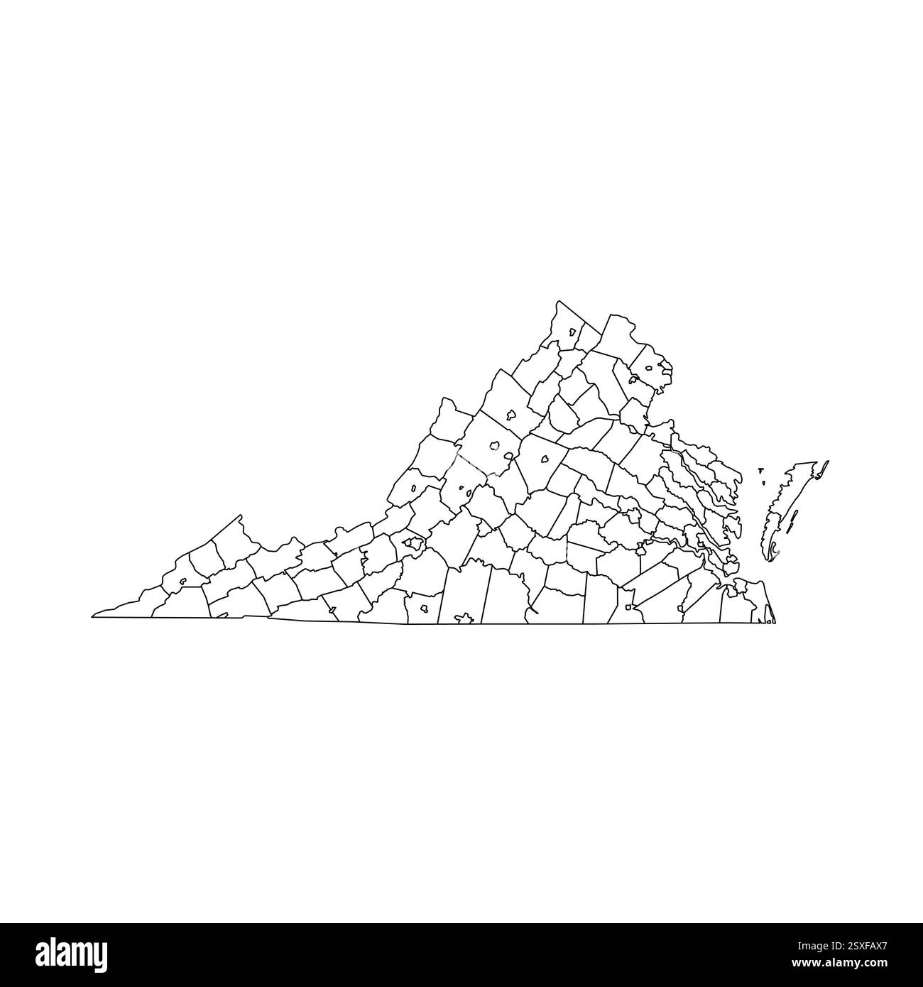 Virginia, Virginia - Mappa politica dettagliata dello stato degli Stati ...