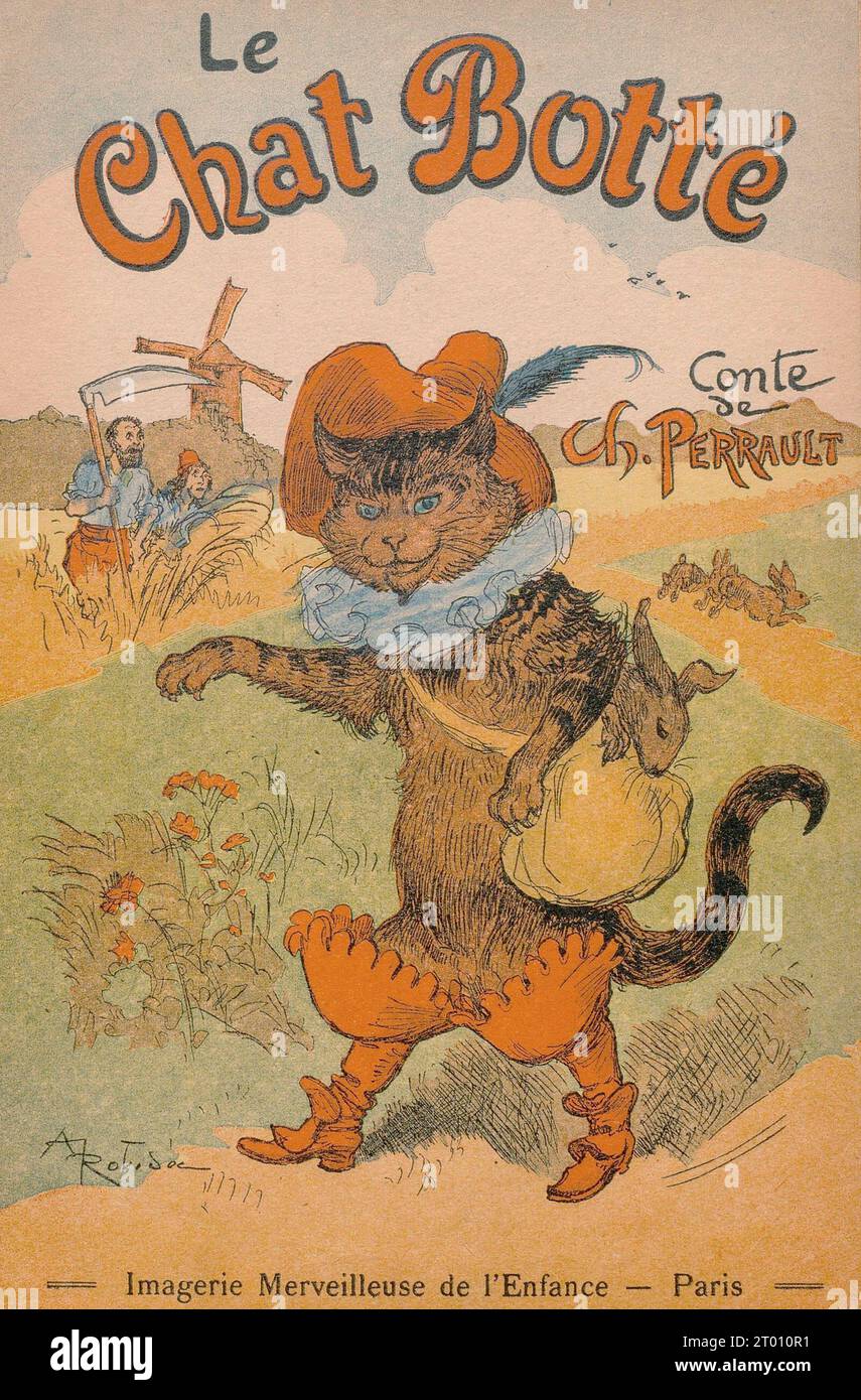 Gatto con gli stivali illustrazione pubblicato in "Les contes de ...