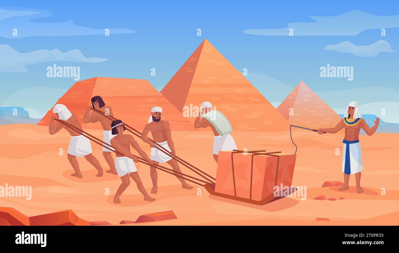 Piramidi edilizie egiziane. Costruzione antica piramide opera di ...