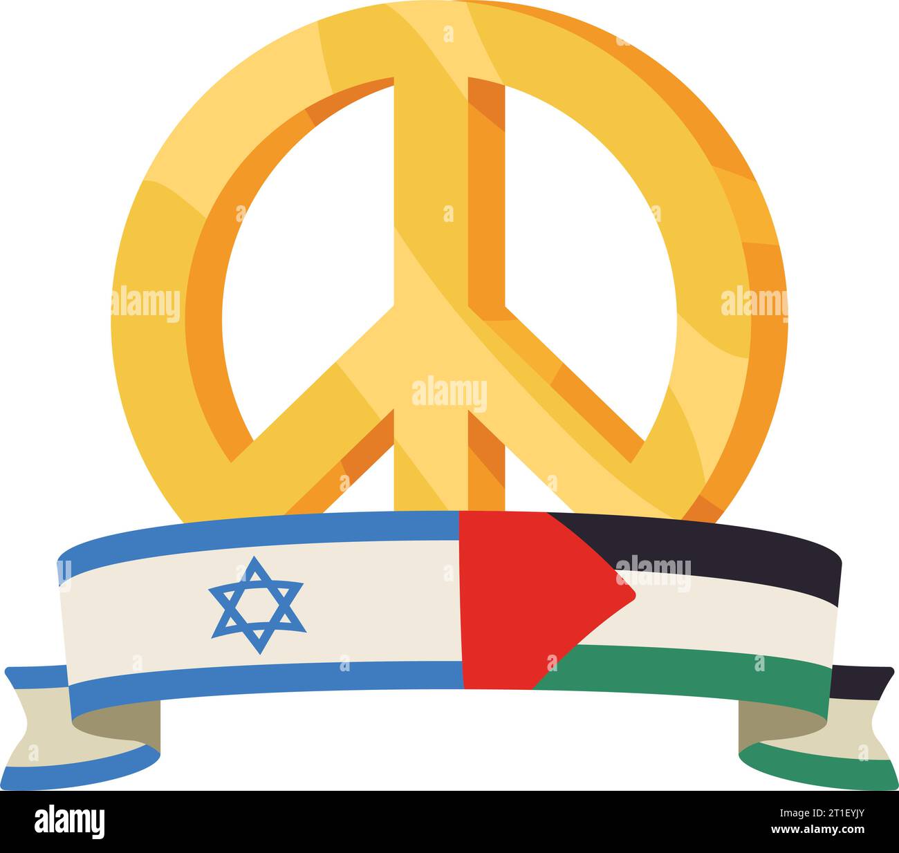 bandiere di israele e palestina e simbolo di pace Immagine e Vettoriale ...