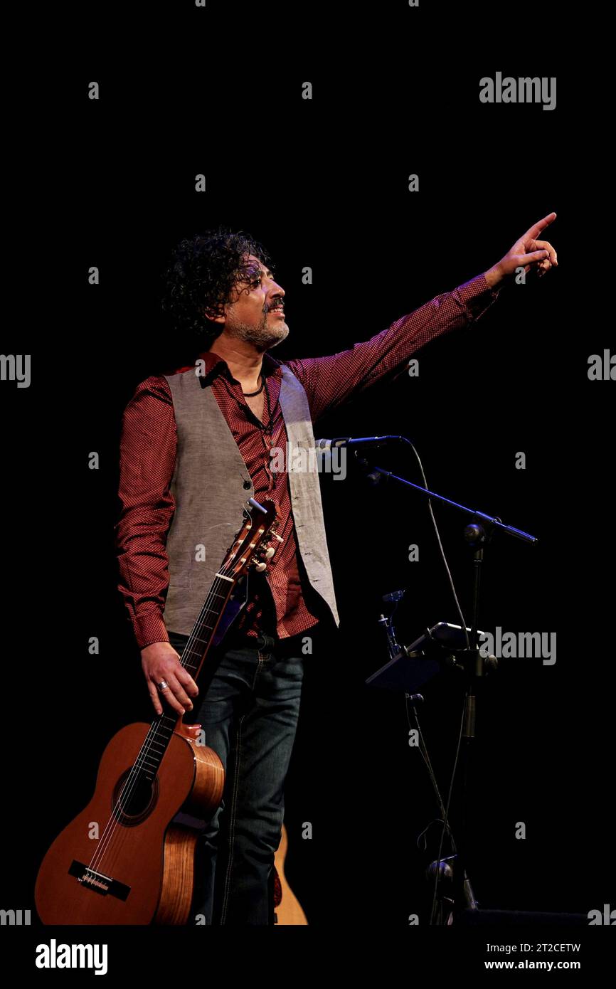 Singer Manuel García during a performance at the Teatro Lara, on ...
