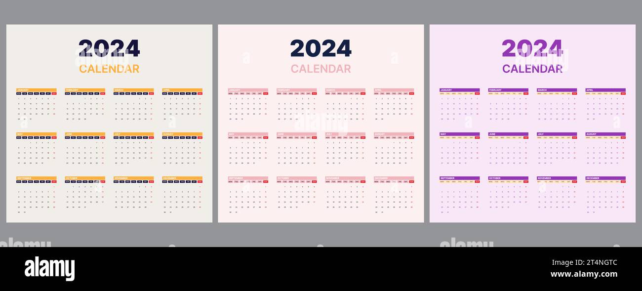 Calendario 2024 para imprimir immagini e fotografie stock ad alta ...