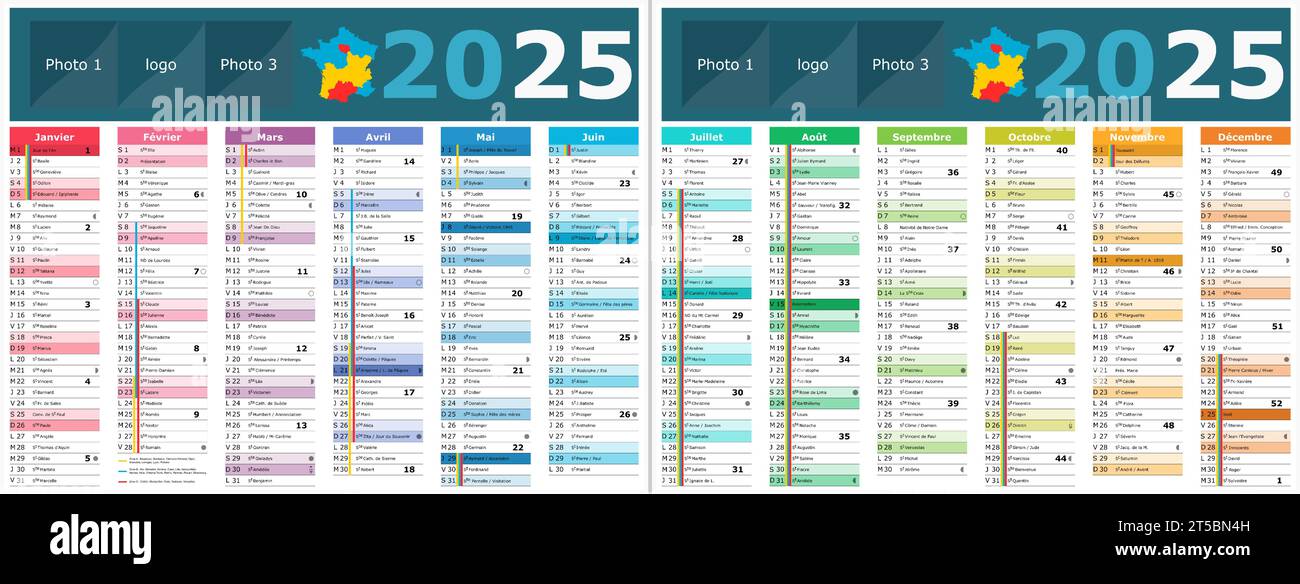 Calendario francese 2024 Immagini Vettoriali Stock - Alamy