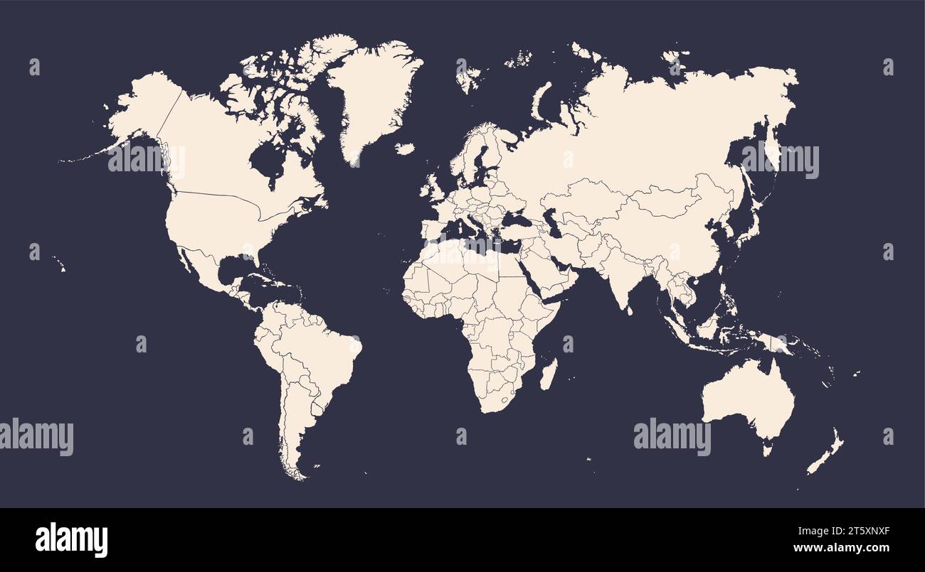 Mappa del mondo. Poster del mondo, mappa della terra con i paesi ...