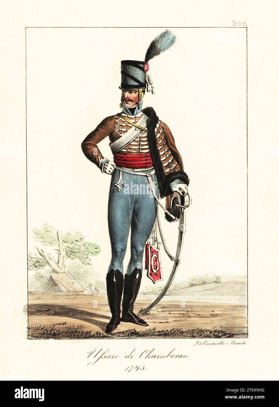 Cavaliere francese nel Regiment de Chamborant Hussards, Esterhazy ...
