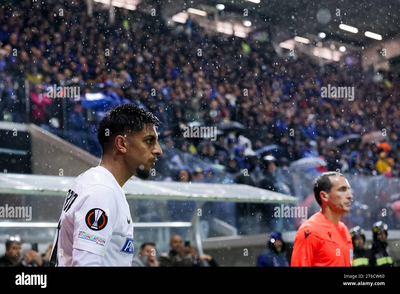 Bergamo, 9 novembre 2023. Manprit Sarkaria (SK Sturm Graz) durante la ...