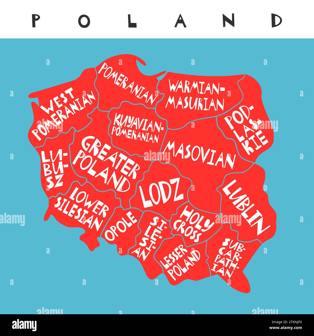 Mappa della polska Immagini Vettoriali Stock - Alamy