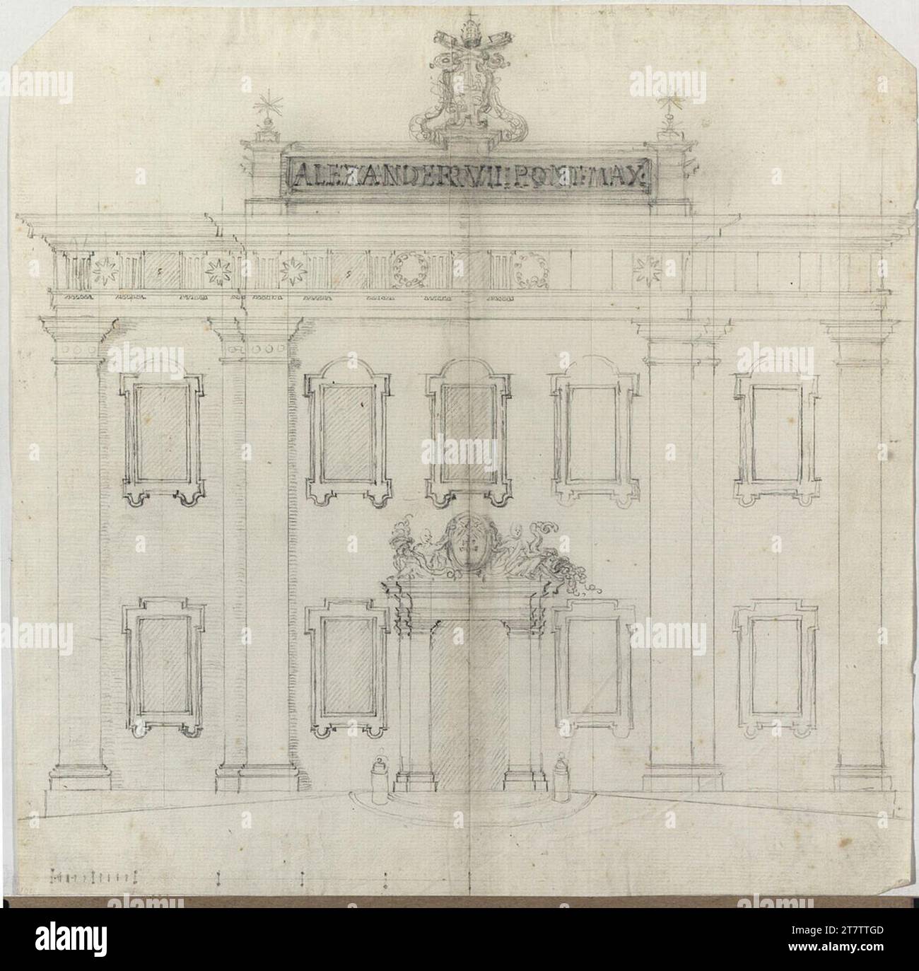 Francesco Borromini (Zeichner in) Roma, Palazzo Spada a Montegiordano ...