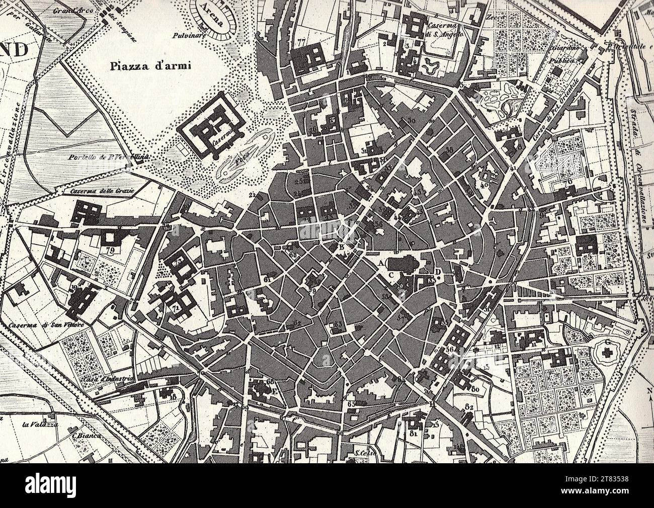 Mappa di milano antica immagini e fotografie stock ad alta risoluzione ...